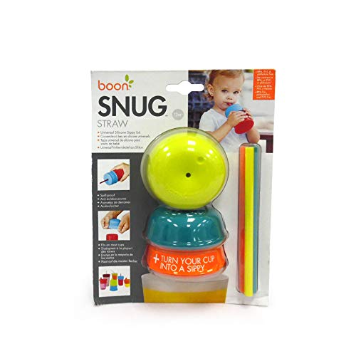 Boon SNUG Straw with Cup, Blue/Orange/Green