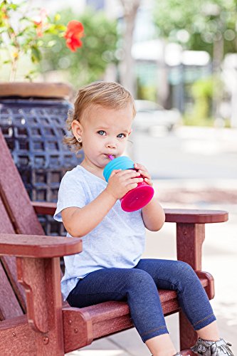 Boon SNUG Straw with Cup, Blue/Orange/Green