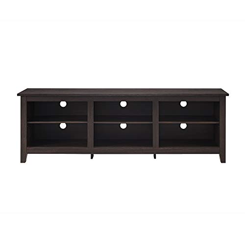 Walker Edison Wren Classic 6 Cubby TV Stand for TVs up to 80 Inches, 70 Inch, Espresso