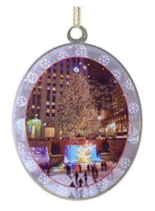 rockefeller center christmas night - new york city christmas ornament - christmas tree ornament from christmas in nyc collection - double sided with glitter…