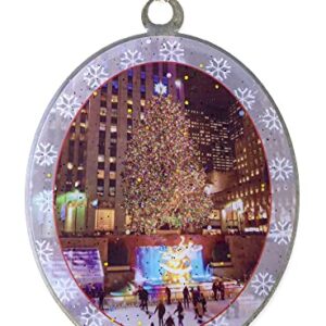 Rockefeller Center Christmas Night - New York City Christmas Ornament - Christmas Tree Ornament from Christmas in NYC Collection - Double Sided with Glitter…