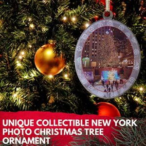 Rockefeller Center Christmas Night - New York City Christmas Ornament - Christmas Tree Ornament from Christmas in NYC Collection - Double Sided with Glitter…