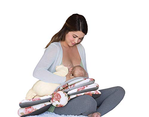 Infantino Elevate Adjustable Nursing and Breastfeeding Pillow - with multiple angle-altering layers Polyester for proper positioning to aid in feeding even as your baby grows, floral