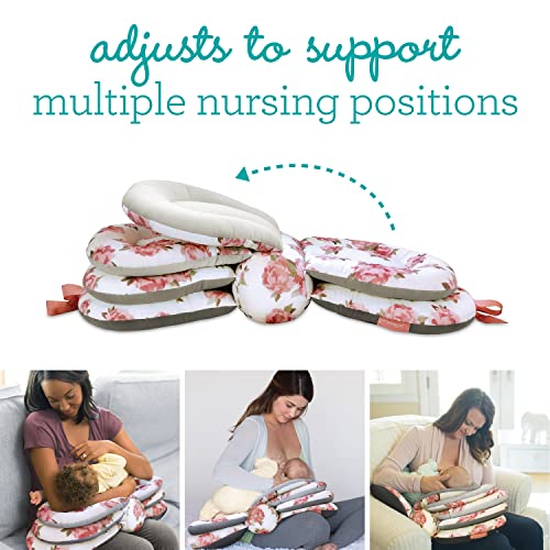 Infantino Elevate Adjustable Nursing and Breastfeeding Pillow - with multiple angle-altering layers Polyester for proper positioning to aid in feeding even as your baby grows, floral