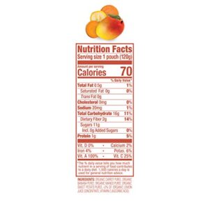 Happy Tot Organics Stage 4 Baby Food Pouches, Gluten Free, Vegan Snack, Love My Veggies, Fruit & Veggie Puree, Carrot, Banana, Mango & Sweet Potato, 4.22 Ounce (Pack of 8)