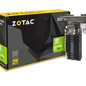 ZOTAC GeForce GT 710 2GB DDR3 PCI-E2.0 DL-DVI VGA HDMI Passive Cooled Single Slot Low Profile Graphics Card (ZT-71302-20L)