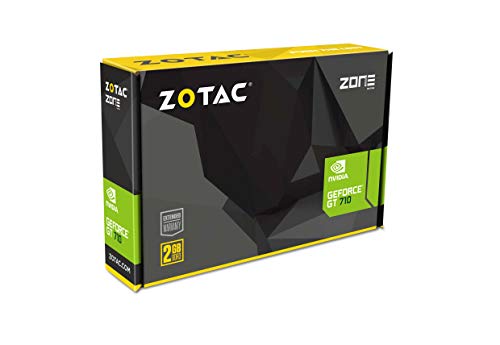 ZOTAC GeForce GT 710 2GB DDR3 PCI-E2.0 DL-DVI VGA HDMI Passive Cooled Single Slot Low Profile Graphics Card (ZT-71302-20L)