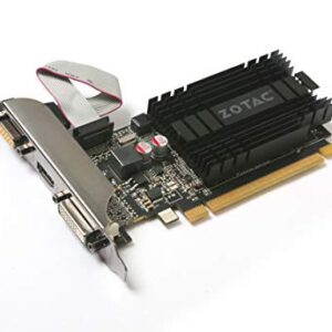 ZOTAC GeForce GT 710 2GB DDR3 PCI-E2.0 DL-DVI VGA HDMI Passive Cooled Single Slot Low Profile Graphics Card (ZT-71302-20L)