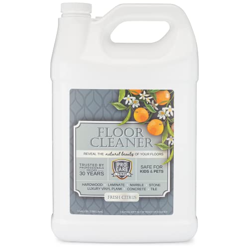 ProCare Citrus Floor Cleaner (Made in USA) | Tile, Stone, Laminate, Vinyl & Natural Wood Floor Cleaner for Mopping, Household Supplies, Cleaning Solution with Citrus Aroma - 1 Gal (128 Fl Oz)