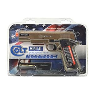 Soft AIR USA Colt 1911 A1 Spring Airsoft Pistol with Metal Slide, 345 FPS, Brown