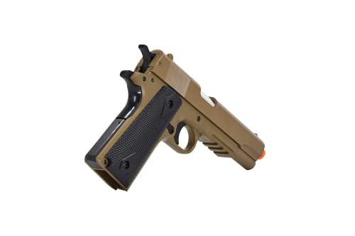 Soft AIR USA Colt 1911 A1 Spring Airsoft Pistol with Metal Slide, 345 FPS, Brown