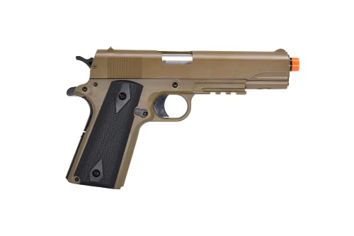 Soft AIR USA Colt 1911 A1 Spring Airsoft Pistol with Metal Slide, 345 FPS, Brown