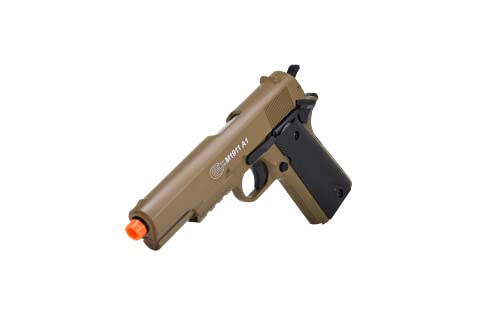 Soft AIR USA Colt 1911 A1 Spring Airsoft Pistol with Metal Slide, 345 FPS, Brown