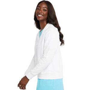 Hanes womens Ecosmart Full-zip Hoodie Sweatshirt Warm Up or Track Jacket, White, Medium US