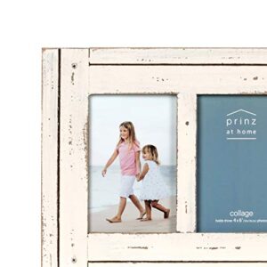 PRINZ Homestead Collage Frame for Three Photos in Antique Finish, White, 4 x 6"