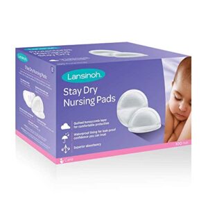 lansinoh stay dry disposable nursing pads, 100 count