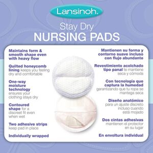 Lansinoh Stay Dry Disposable Nursing Pads, 100 Count