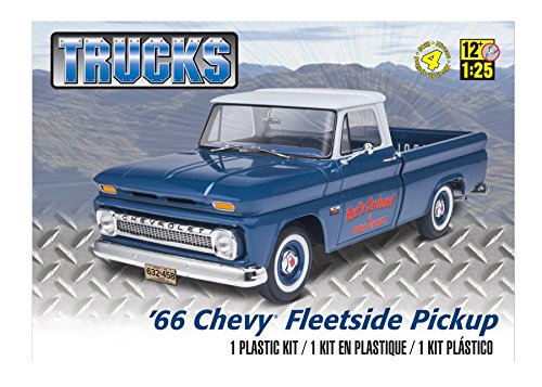 Revell 85-7225 '66 Chevy Fleetside Pickup Model Truck Kit 1:25 Scale 112-Piece Skill Level 4 Plastic Model Building Kit , Blue, 12 years old and up