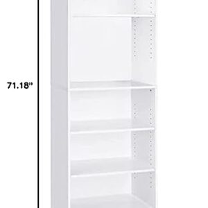 FURINNO JAYA Simply Home 5-Shelf Bookcase, 5-Tier, White