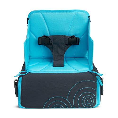 Munchkin® Brica® Go Boost™ Toddler Booster Seat for Dining Table, Great for Travel, Blue/Grey