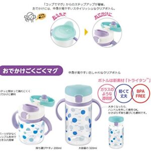 Richell Aqulea outing straw mug 200 Light blue