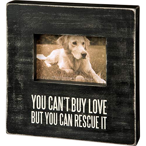 Primitives by Kathy 31143 Distressed Black and White Box Frame, 10 x 10-Inches, Rescue It