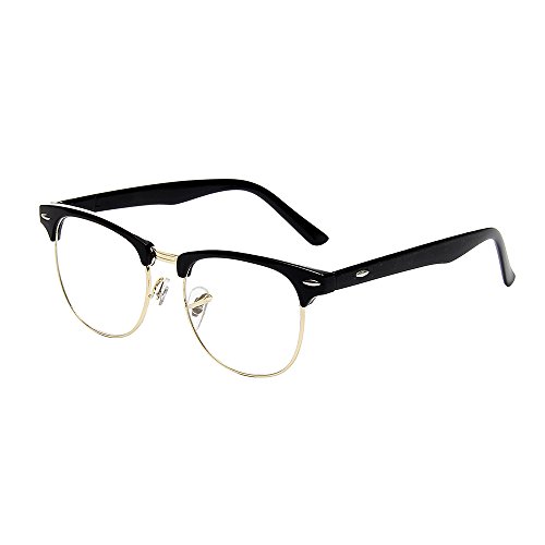 Shiratori New Vintage Fashion Half Frame Semi-Rimless Clear Lens Glasses Gold