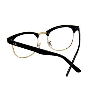 Shiratori New Vintage Fashion Half Frame Semi-Rimless Clear Lens Glasses Gold