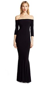 norma kamali women's kamali kulture off shoulder fishtail gown, black, m