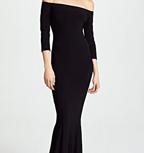 Norma Kamali Women's Kamali Kulture Off Shoulder Fishtail Gown, Black, M