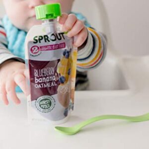 Sprout Organic Baby Food, Stage 2 Pouches, Fruit Veggie & Grain Blend, Blueberry Banana Oatmeal, 3.5 Oz Purees (Pack of 6)