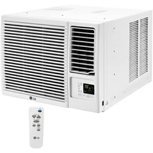 LG 7,500 BTU Window Air Conditioner with Supplemental Heat, Cools 320 Sq.Ft. (16' x 20' Room Size), Electronic Controls with Remote, 2 Cooling, Heating & Fan Speeds, Slide In-Out Chassis, 115V