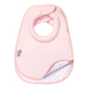 tommee tippee closer to nature comfi-neck baby bib with padded collar, reversible – pink chevron, 2 count