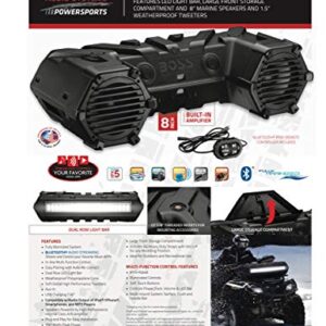 BOSS Audio Systems ATVB95LED UTV ATV Speakers - Weatherproof, ATV Soundbar, 8 Inch Speakers, 1.5 Inch Tweeters, Amplified, Wired Remote for Bluetooth Connectivity, LED Light Bar, Storage Compartment