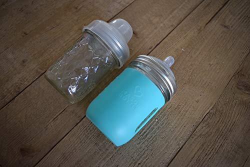 Mason Bottle Silicone Sleeve: Fits Any 8 Ounce Regular-Mouth Mason Jar, Extra Grip and Protection, Non-Toxic, Dishwasher Safe, Made in The USA (Agave Color)