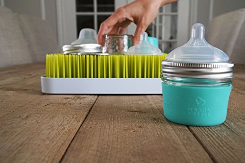 Mason Bottle Silicone Sleeve: Fits Any 4 Ounce Regular-Mouth Mason Jar, Extra Grip and Protection, Non-Toxic, Dishwasher Safe, Made in The USA (Agave Color)