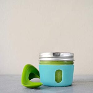 Mason Bottle Silicone Sleeve: Fits Any 4 Ounce Regular-Mouth Mason Jar, Extra Grip and Protection, Non-Toxic, Dishwasher Safe, Made in The USA (Agave Color)