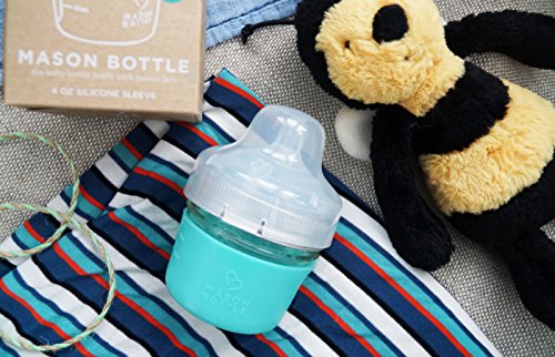 4 oz. Mason Bottle DIY Kit: BPA-Free Glass Baby Bottles You can DIY Using Mason Jars from Home, Made in The USA.