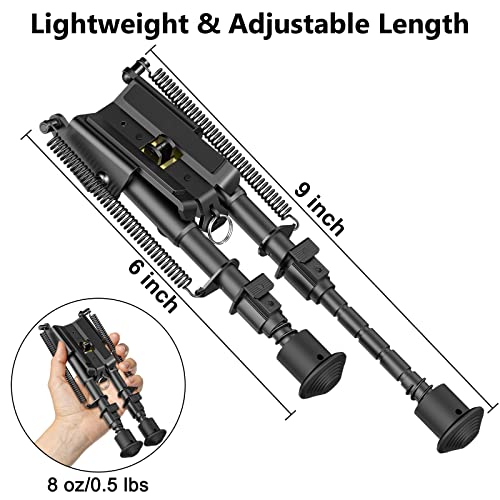 CVLIFE 6-9 Inches Picatinny Bipod Adjustable Spring Return with Picatinny Adapter