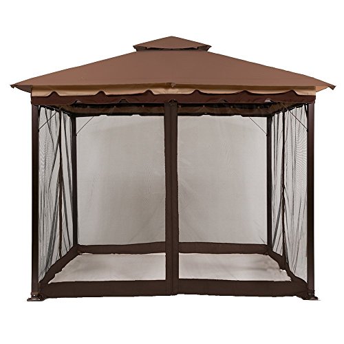 Keep Mosquitoes Out of Your 10 x 10 Gazebo with This Four Panel Pack of Easy to Netting with Zippers