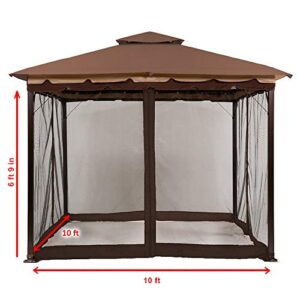 Keep Mosquitoes Out of Your 10 x 10 Gazebo with This Four Panel Pack of Easy to Netting with Zippers