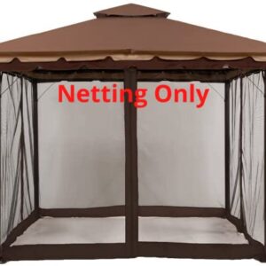 Keep Mosquitoes Out of Your 10 x 10 Gazebo with This Four Panel Pack of Easy to Netting with Zippers