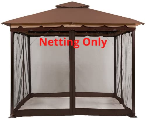 Keep Mosquitoes Out of Your 10 x 10 Gazebo with This Four Panel Pack of Easy to Netting with Zippers