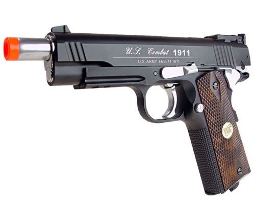 500 fps new full metal wg airsoft m 1911 gas co2 hand gun pistol w/ 6mm bb bbs(Airsoft Gun)