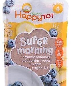 HAPPY TOT BABY Organic Banana Blueberry Yogurt & oats Super Morning, 4 OZ