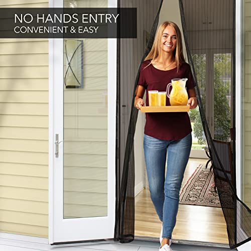 Easy Install, Self-Closing, Pet Friendly Walk Through Door Screen Magnetic Closure (38"x82") - The Original Mesh Magnetic Screen Door for Sliding Door Keeps Bugs Out - Magnetic Screen Door Flux Phenom