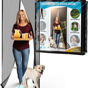 Easy Install, Self-Closing, Pet Friendly Walk Through Door Screen Magnetic Closure (38"x82") - The Original Mesh Magnetic Screen Door for Sliding Door Keeps Bugs Out - Magnetic Screen Door Flux Phenom