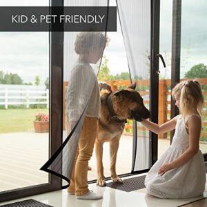 Easy Install, Self-Closing, Pet Friendly Walk Through Door Screen Magnetic Closure (38"x82") - The Original Mesh Magnetic Screen Door for Sliding Door Keeps Bugs Out - Magnetic Screen Door Flux Phenom