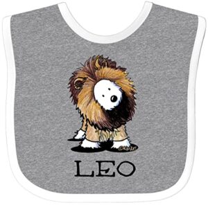 inktastic leo lion westie baby bib heather and white - kiniart 5e53