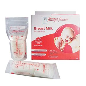 110 Count Breastmilk Storage Bags 8 Oz 235 ml Breastfeeding Freezer Storage Container Bags for Breast Milk comes Pre Sterilized & BPA Free with Accurate Measurements & Leak Proof. Buy Now!